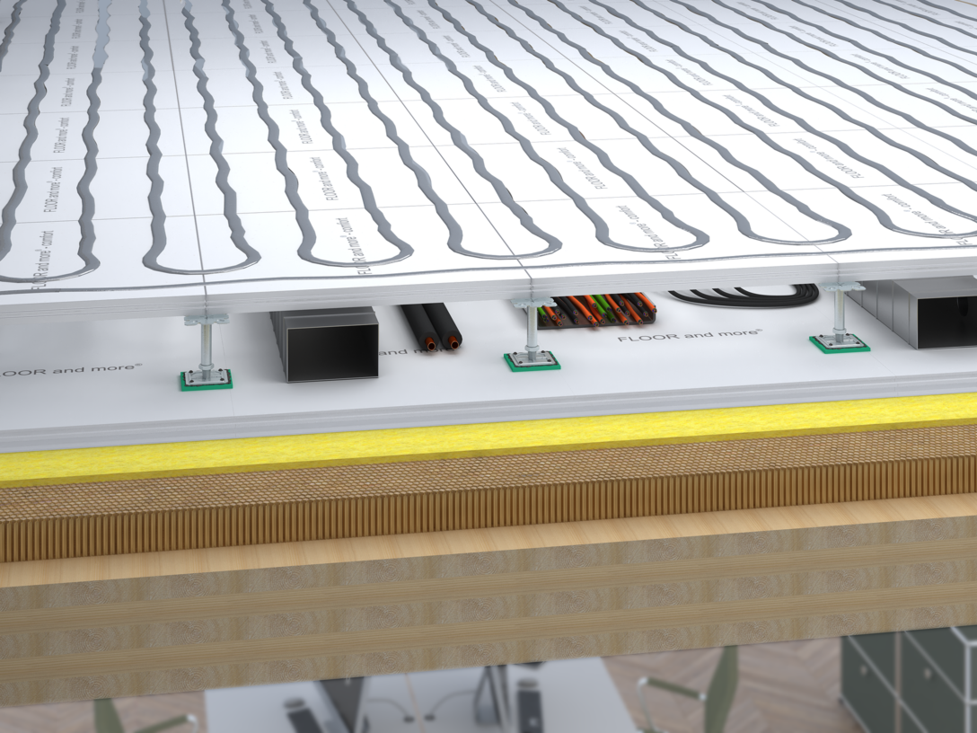 FLOOR and more® comfort CLT | Dry Hollow Floor with Underfloor Heating ...