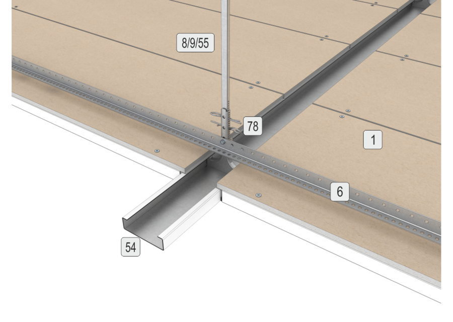 LMD-B 100 SD | Linear Post Cap Ceiling, Longitudinally Sound-Reduced