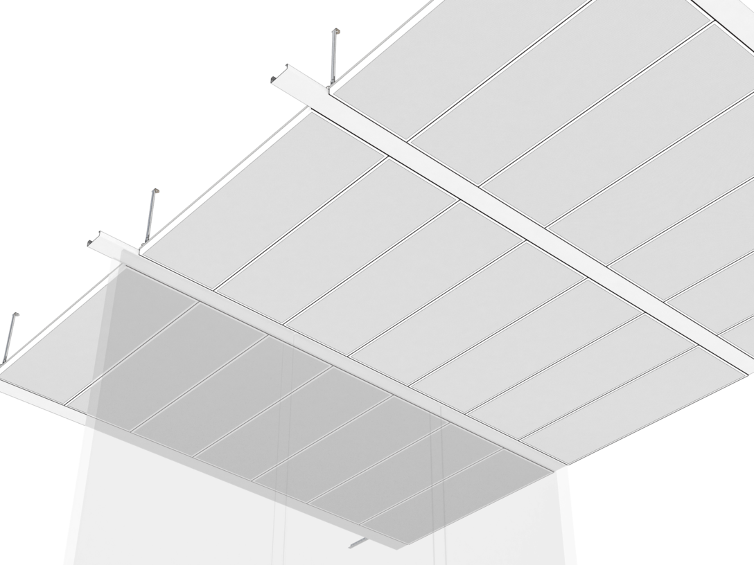 LMD-B 100 SD | Linear Post Cap Ceiling, Longitudinally Sound-Reduced