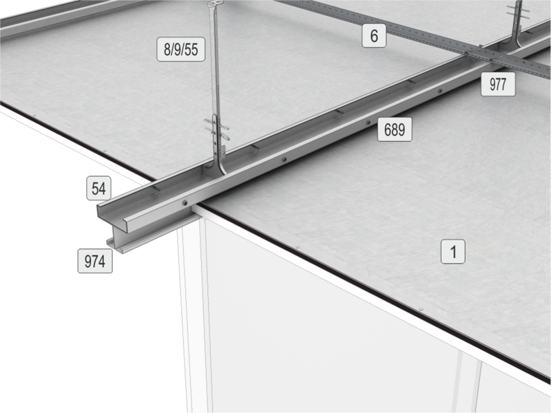 LMD-B 147 SD | Post Cap Ceiling Concealed, Longitudinally Sound-Reduced