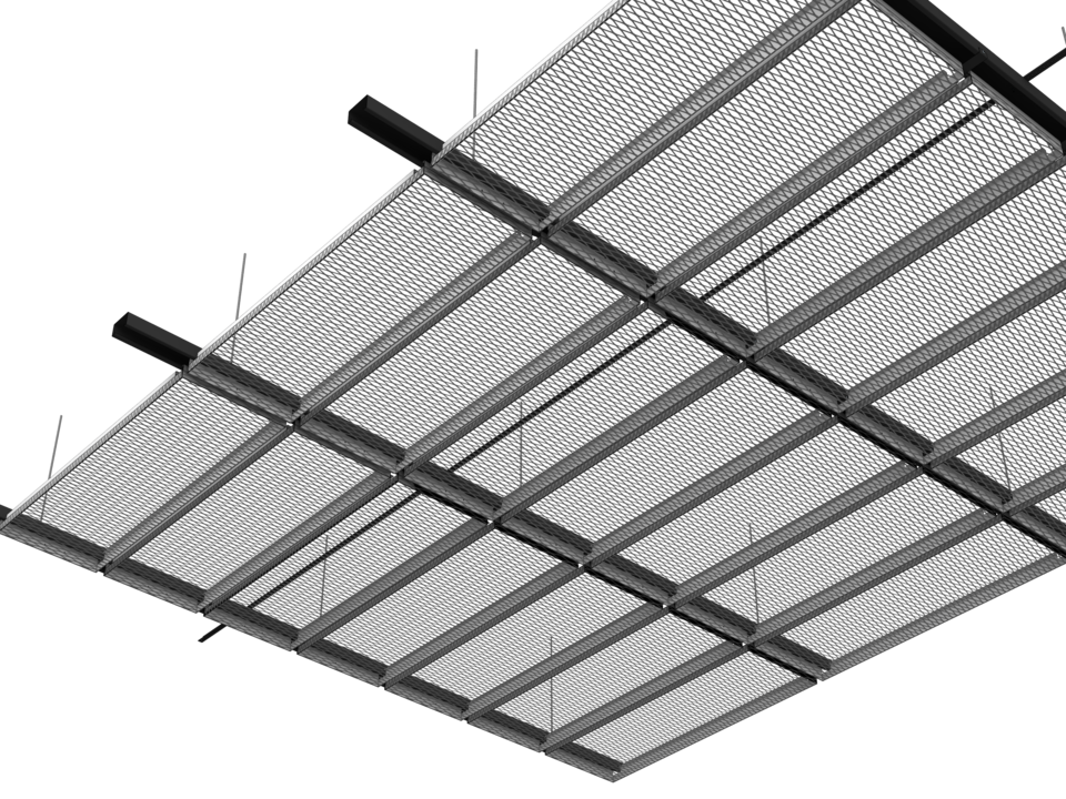 LMD-St 213 | Plafond en métal déployé accroché avec joint accentué