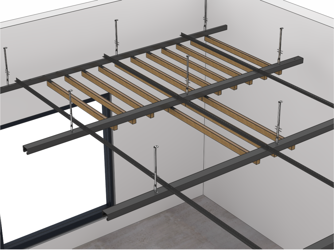 RIBline Timber Slats Ceiling Solo System | Cladding system