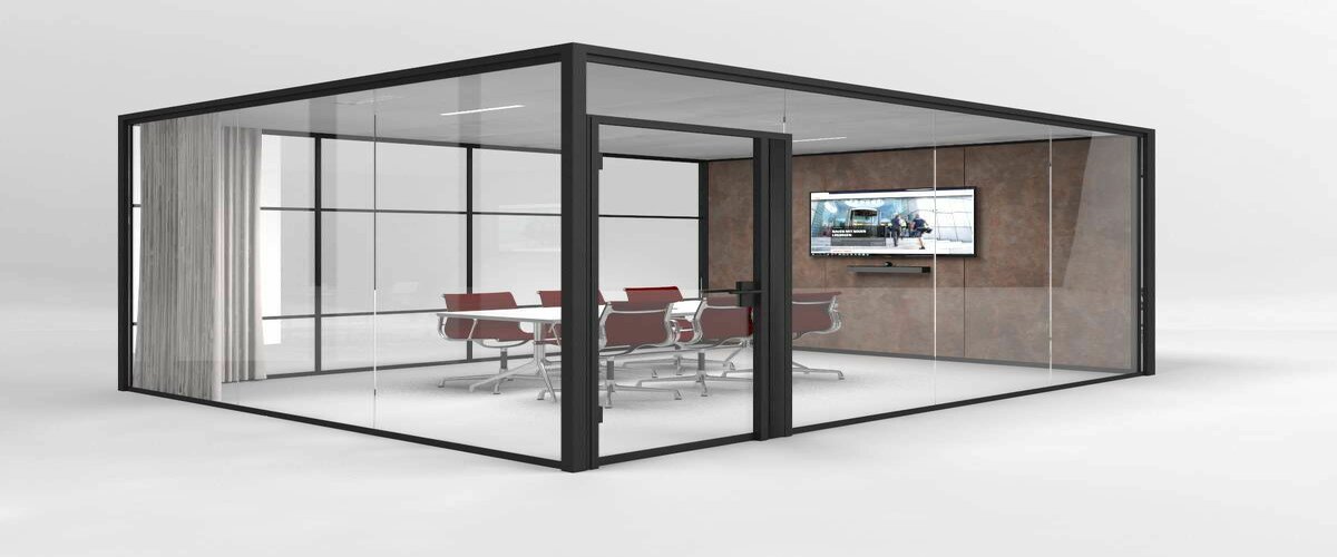 Lindner Cube solo | Room-in-room system with single glazed profile walls