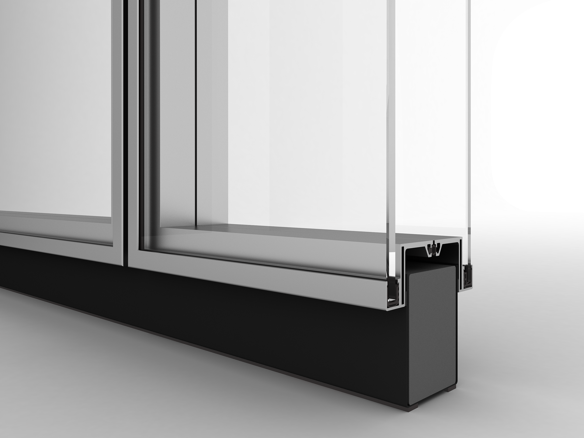Lindner Life Contour 126 | Glass partition with front-mounted glazing
